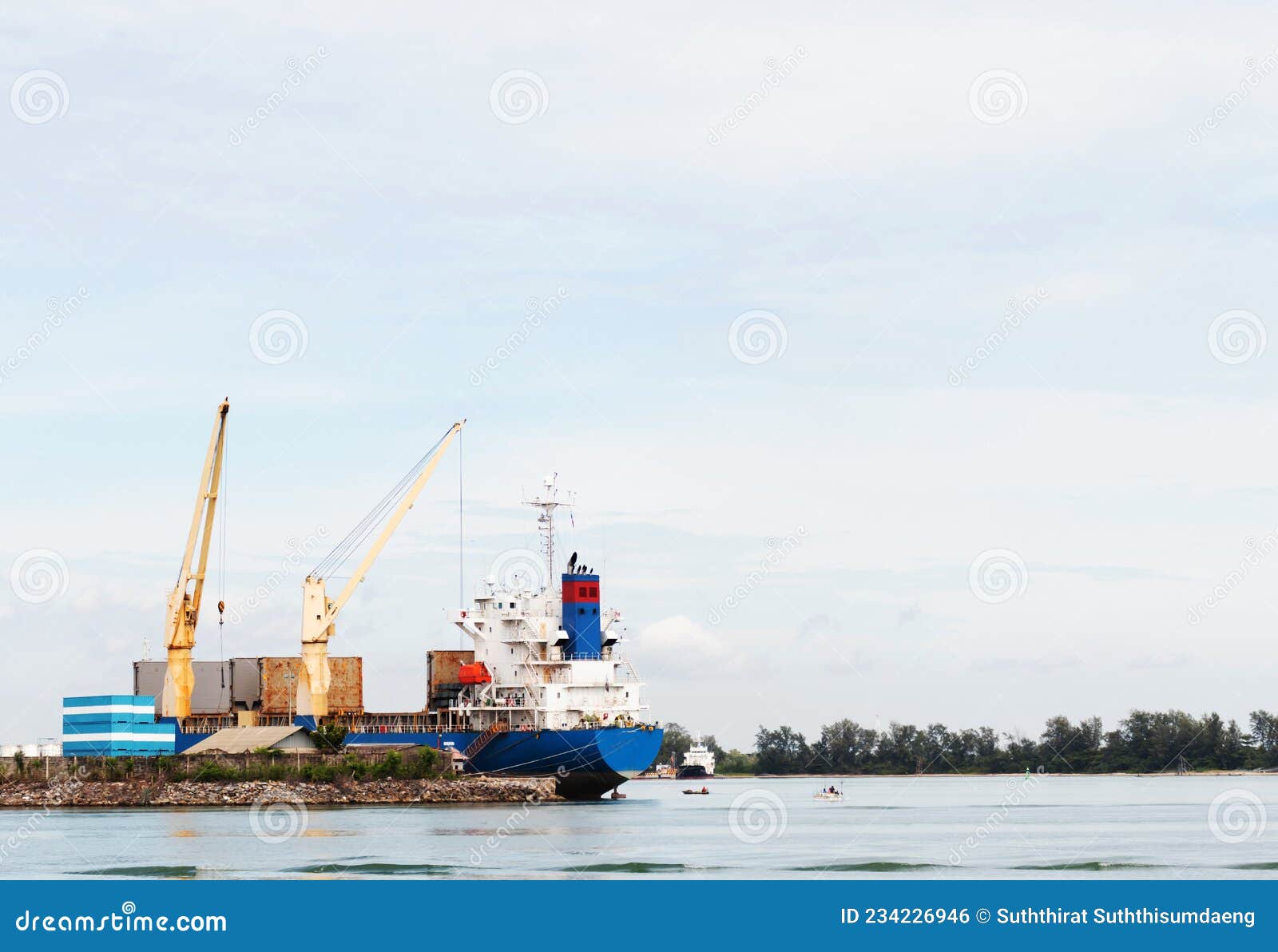 Big cargo ship loading stock photo. Image of harbor - 234226946