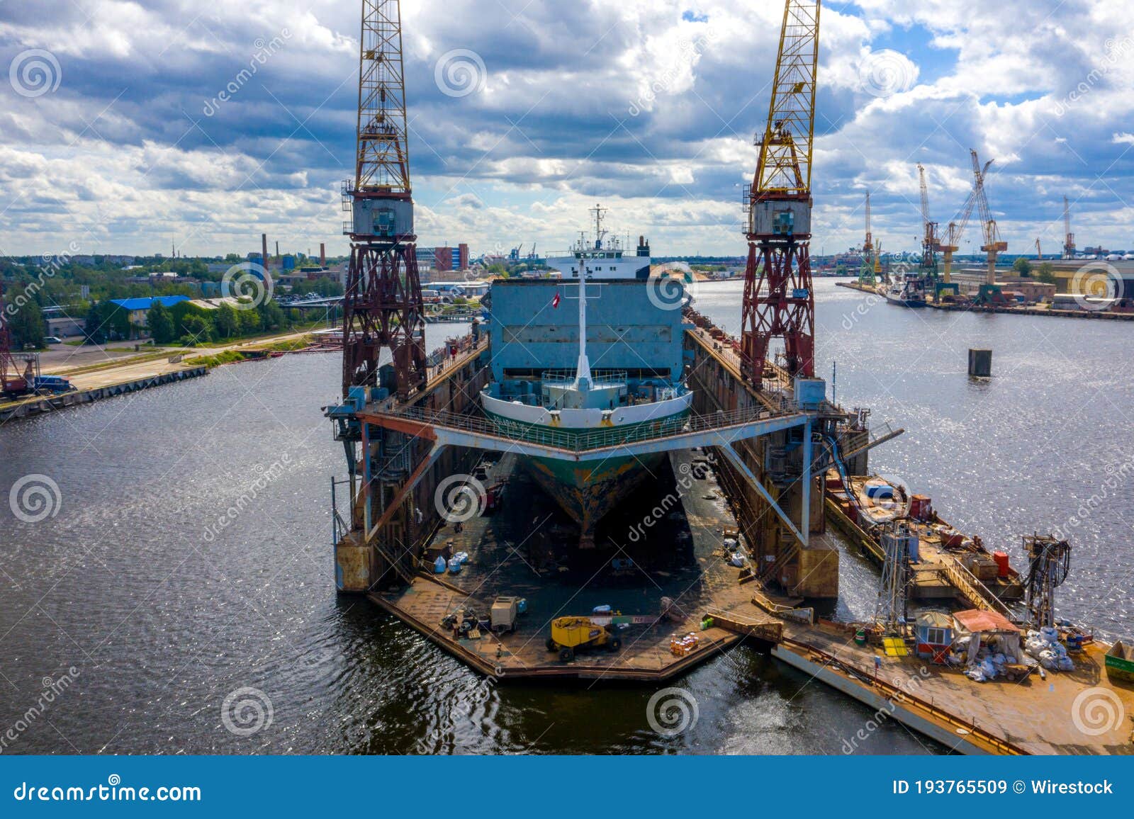Big Cargo Ship in the Port in Riga, Latvia Editorial Stock Image ...