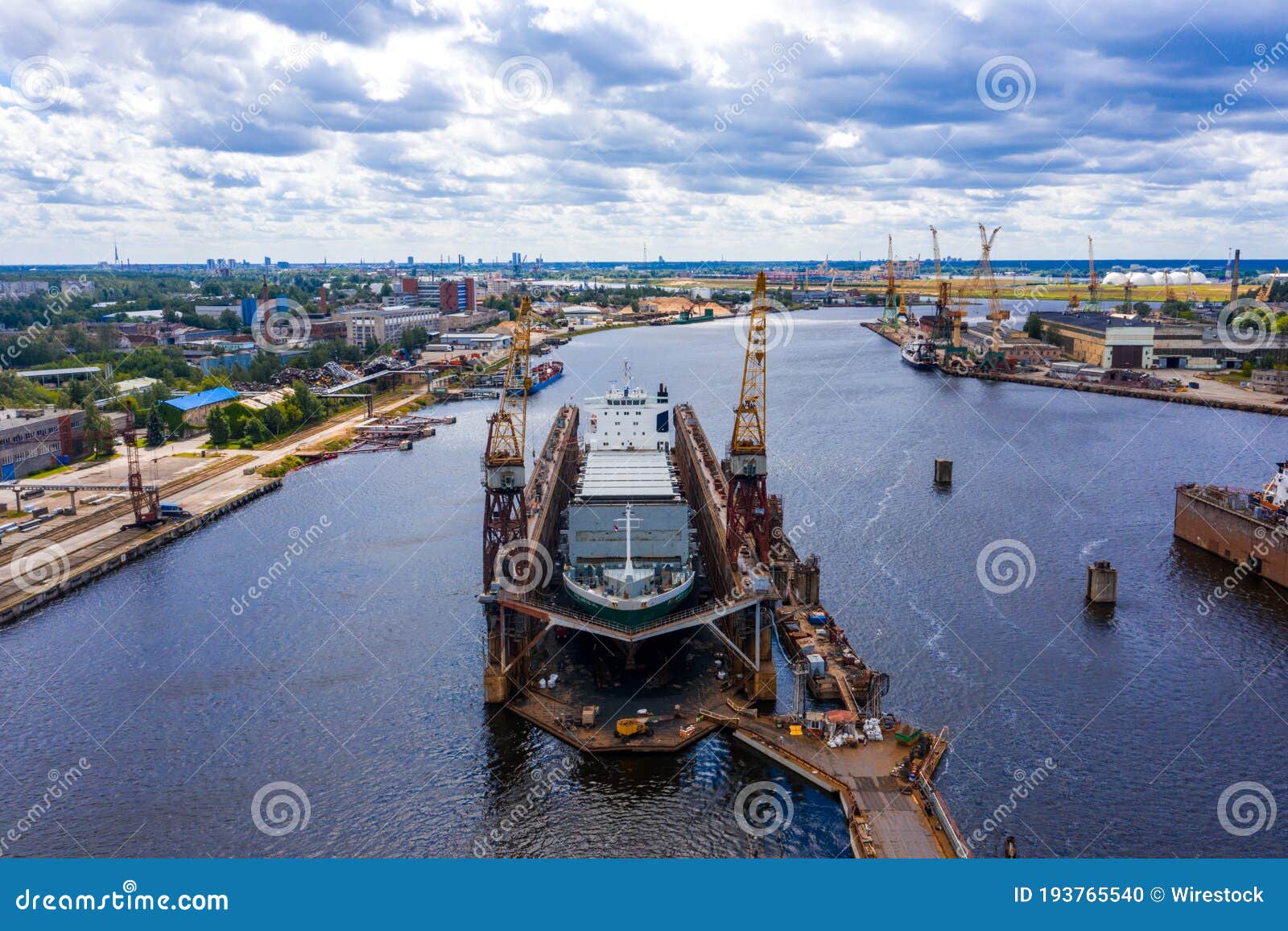 Big Cargo Ship in the Port in Riga, Latvia Editorial Image - Image of ...