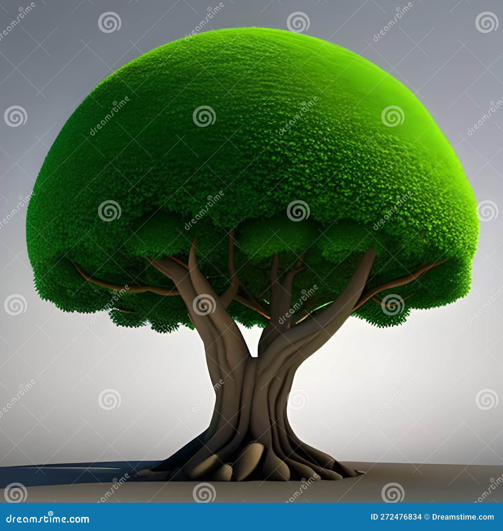 Big Cartoon Tree Illustration Stock Illustration - Illustration of leaf ...