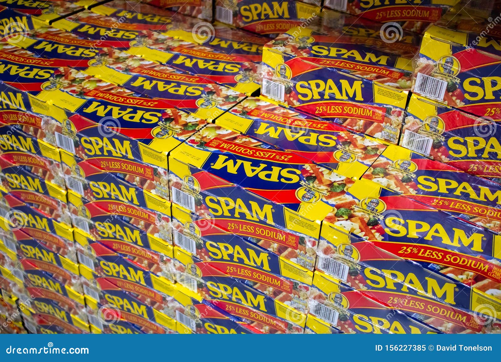 Big cases of Spam editorial image. Image of stack, grocery - 156227385