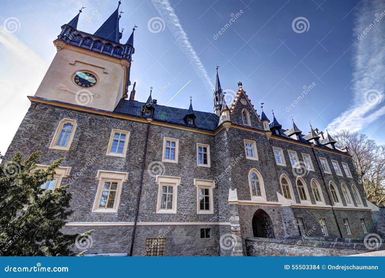 Big castle stock photo. Image of clock, entrance, architecture - 55503384