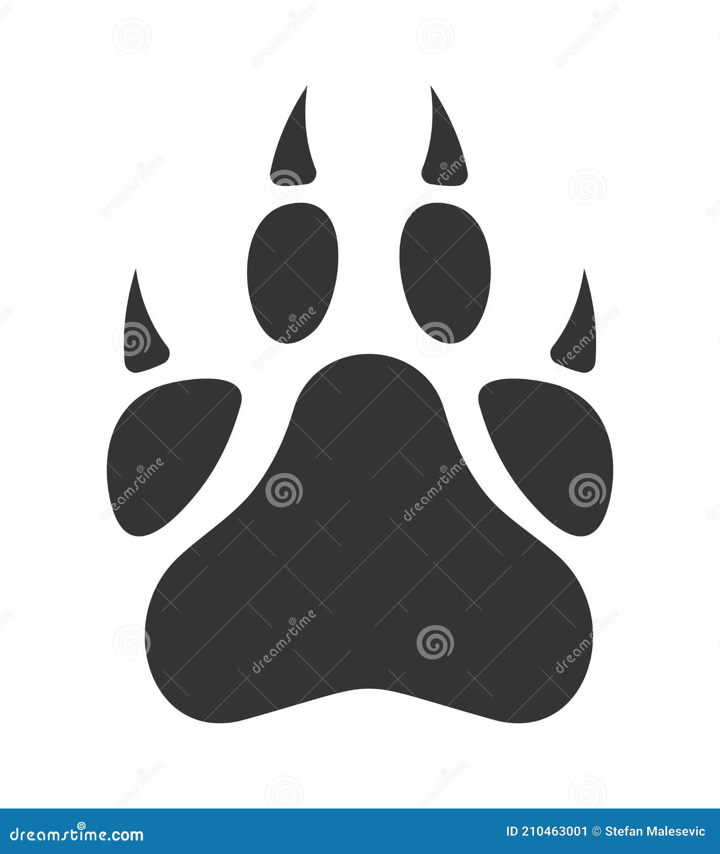 Big cat paw stock illustration. Illustration of footprint - 210463001