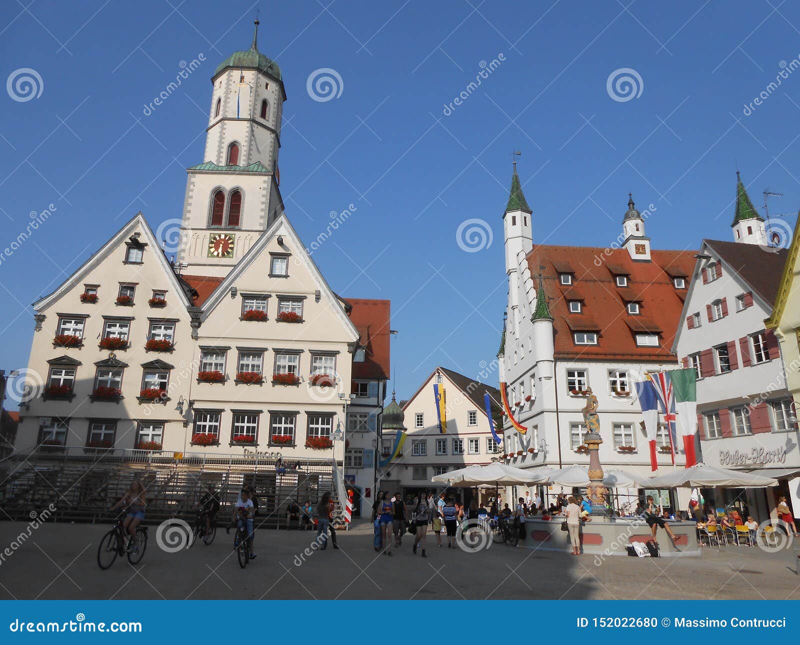 Central Square with the Townhall in Biberach, Germany Editorial Image ...