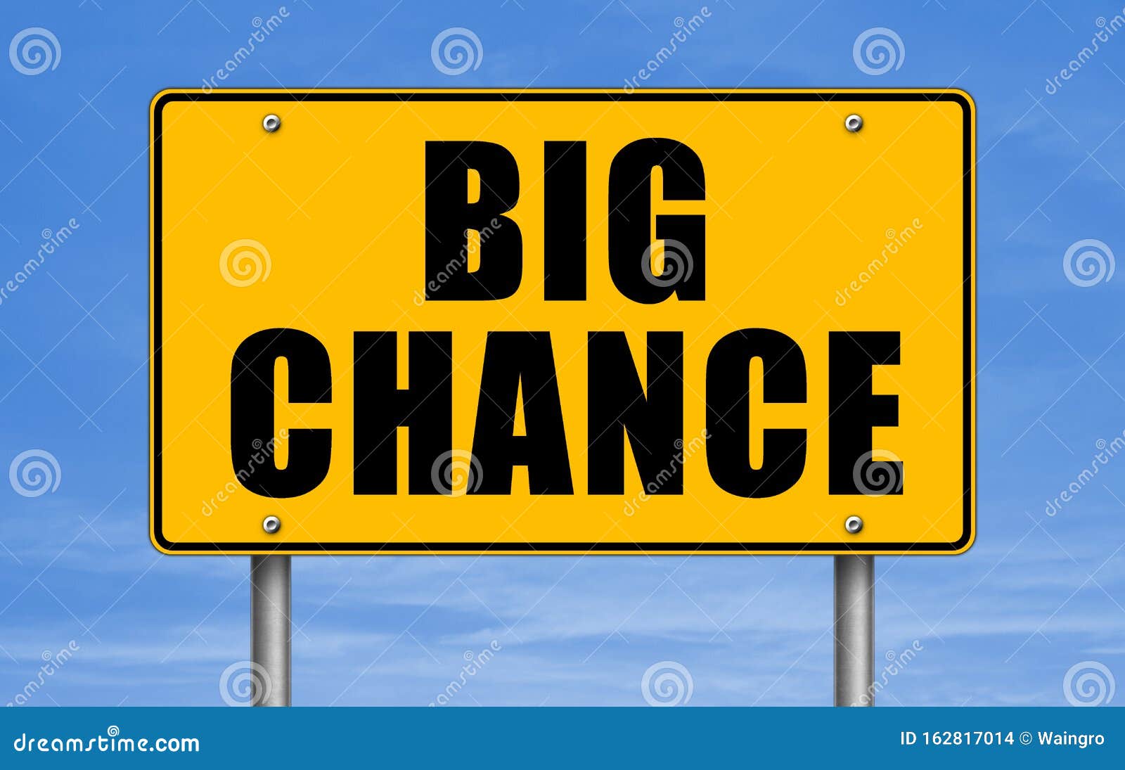 Big Chance - Road Sign Information Board Stock Photo - Image of ...