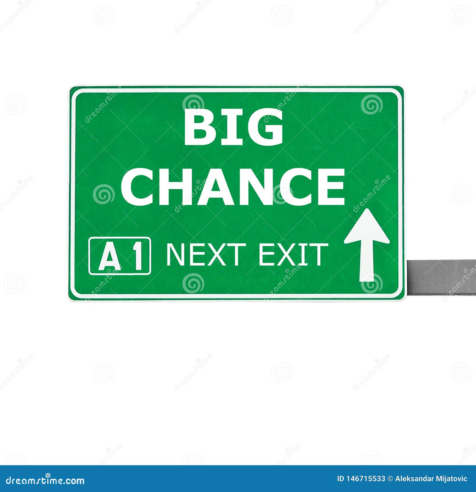 BIG CHANCE Road Sign Isolated on White Stock Image - Image of road ...