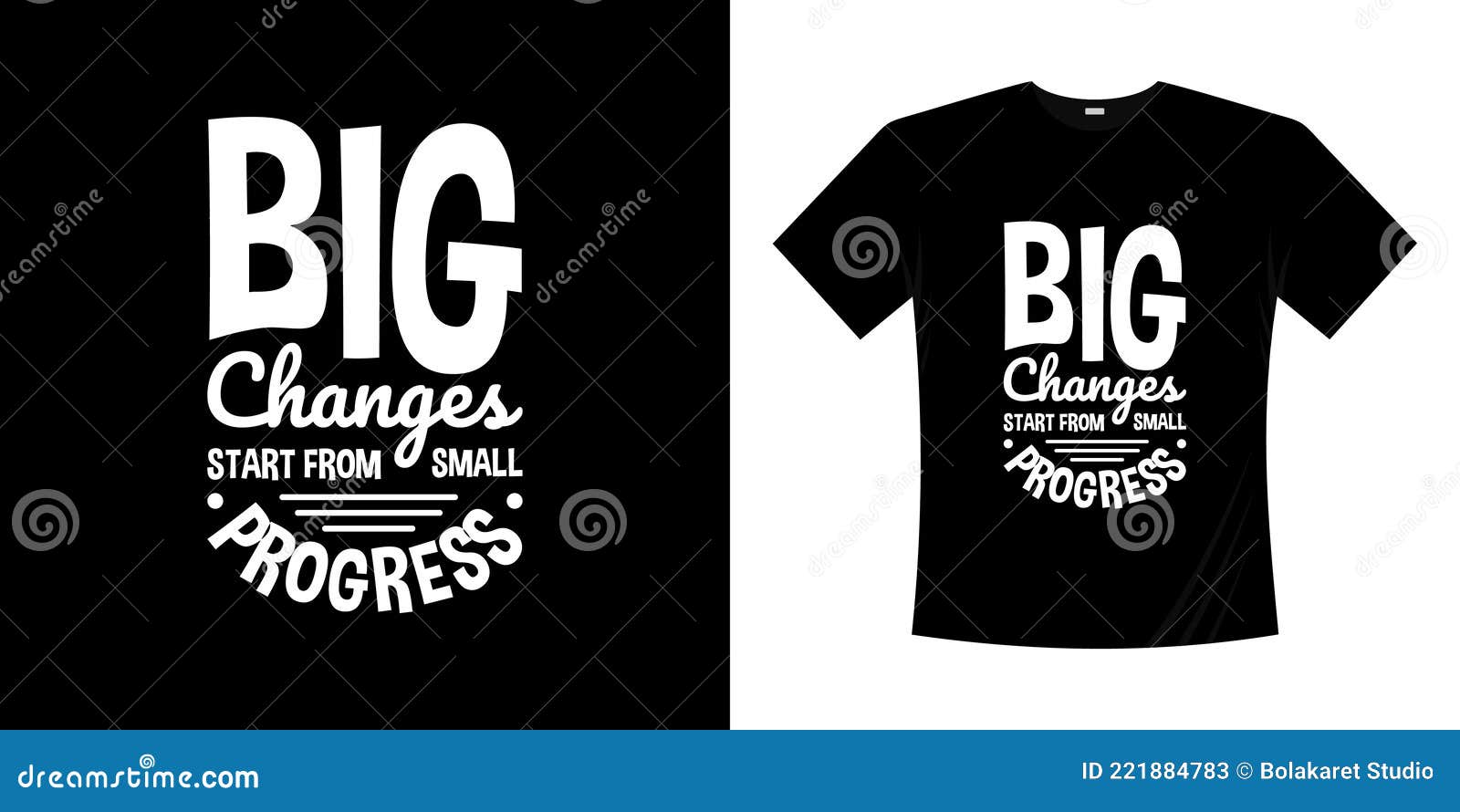 Big Changes Start from Small Progress Motivational Lettering Typography ...