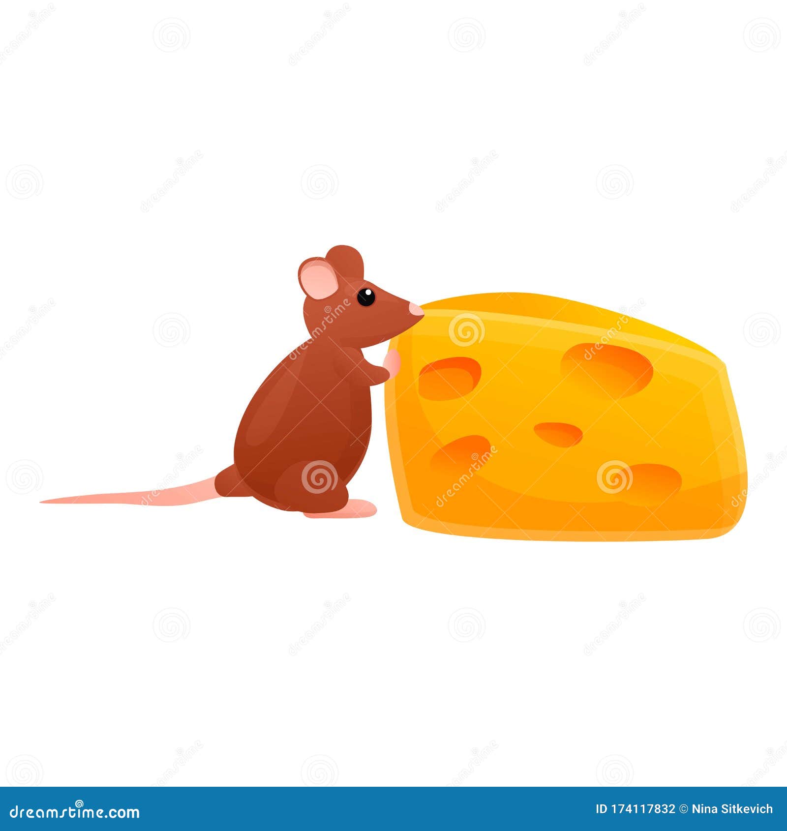 Big Cheese Piece Mice Icon, Cartoon Style Stock Vector - Illustration ...