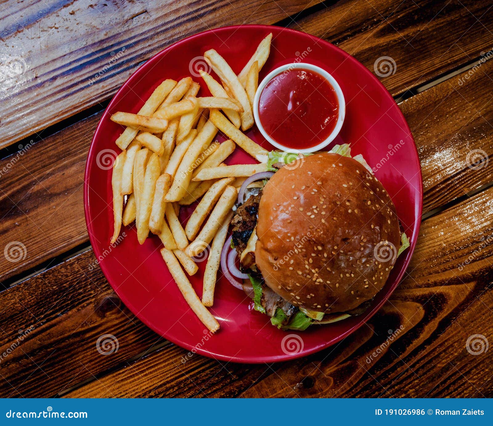 Big Cheeseburger and Chips on a Plate. Stock Photo - Image of people ...
