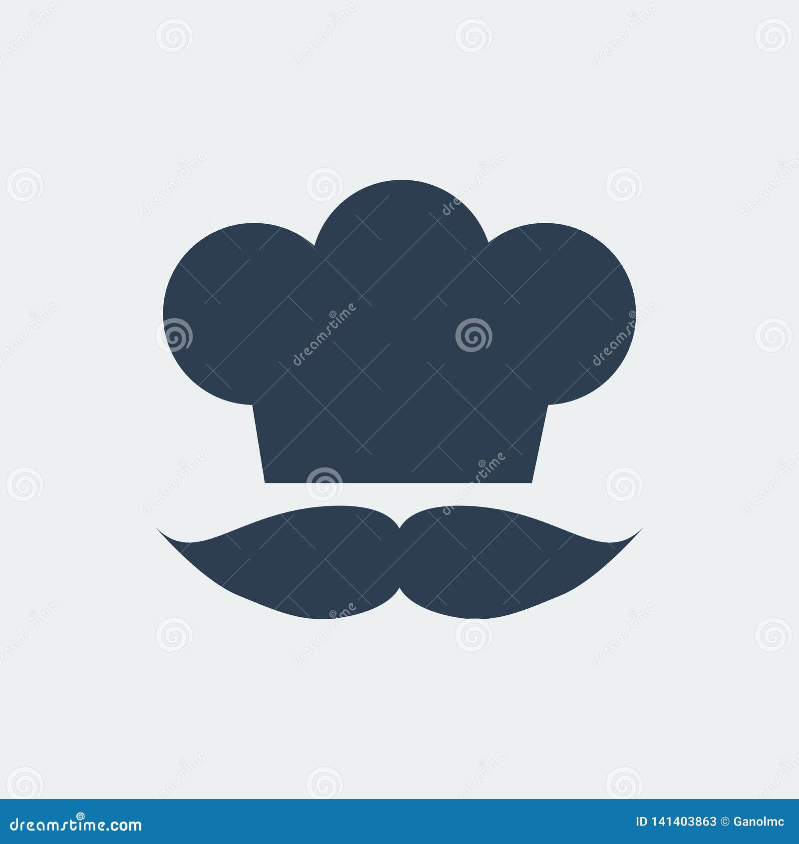 Big Chef Hat and Mustache.Vector Illustration Stock Vector ...