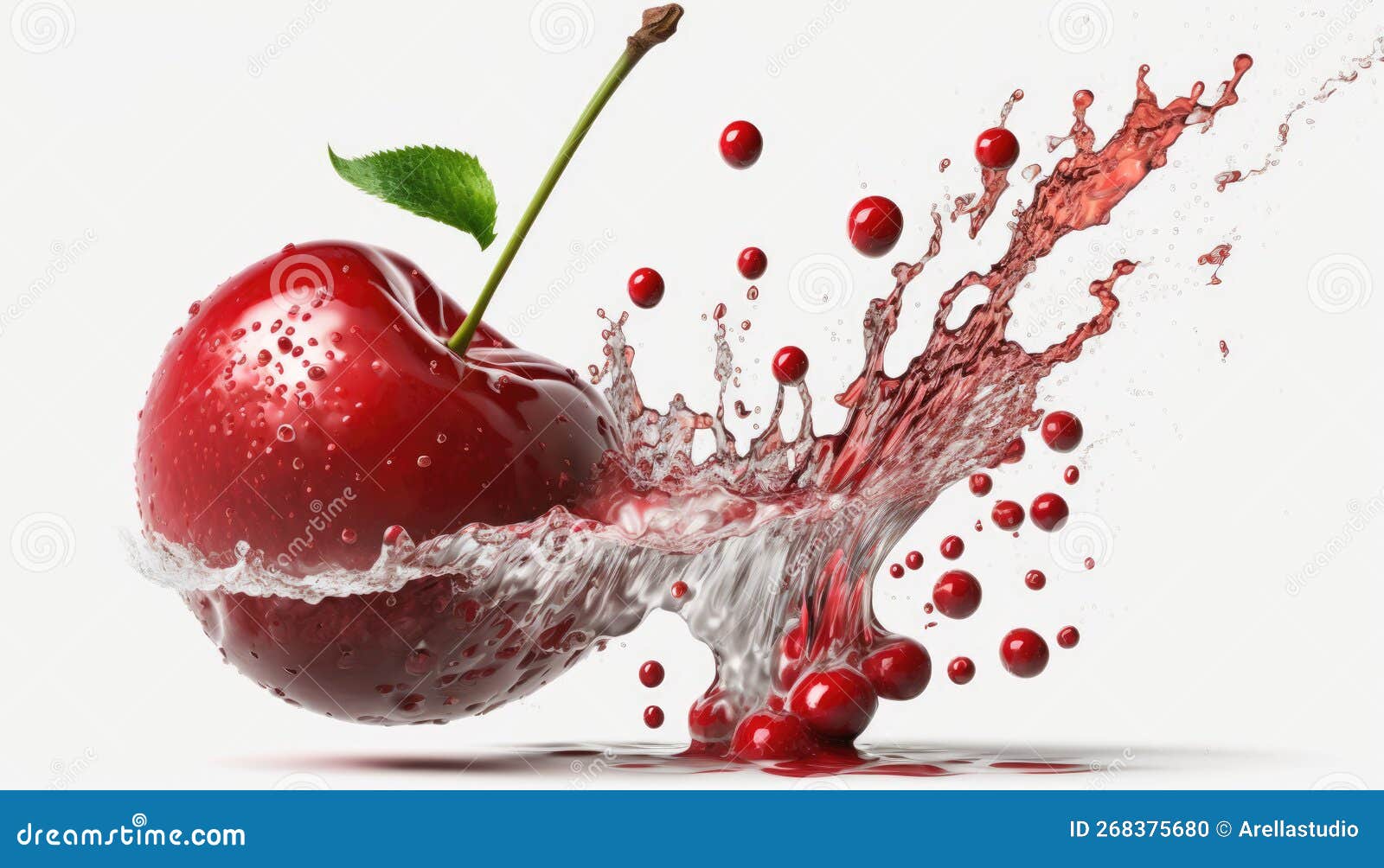 Big Cherry, Falling into a Red Colored Liquid. Stock Illustration ...