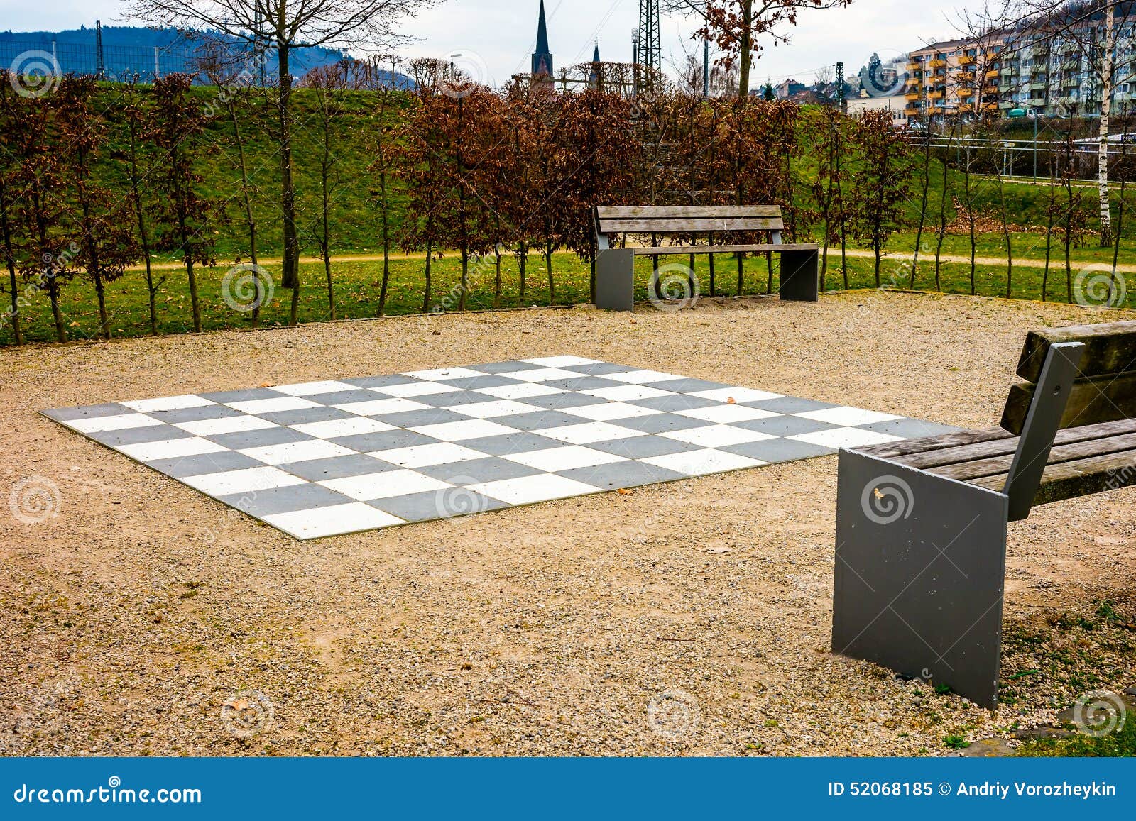Big Chess Board in the Park Stock Image - Image of chess, outdoors ...