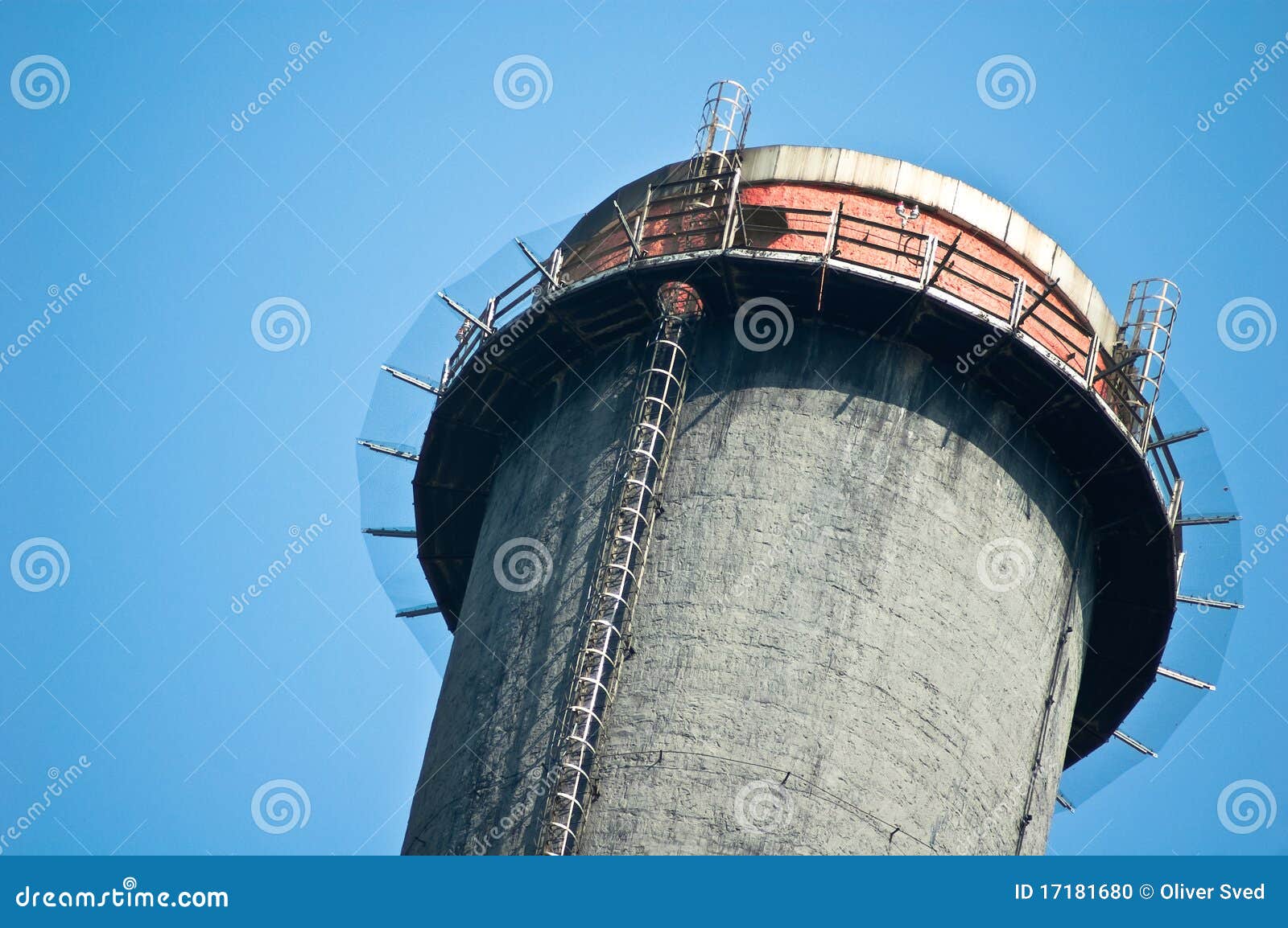 Big Chimney with Ladder and Light Stock Photo - Image of environment ...