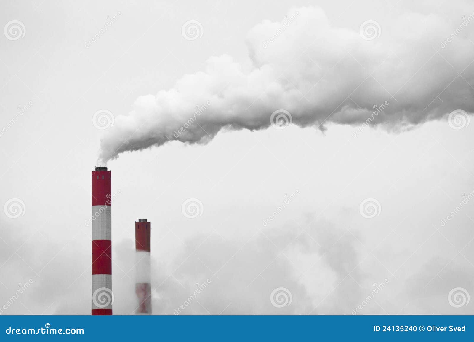 Big Chimney with Smoke Rising Stock Photo - Image of plant, cloud: 24135240