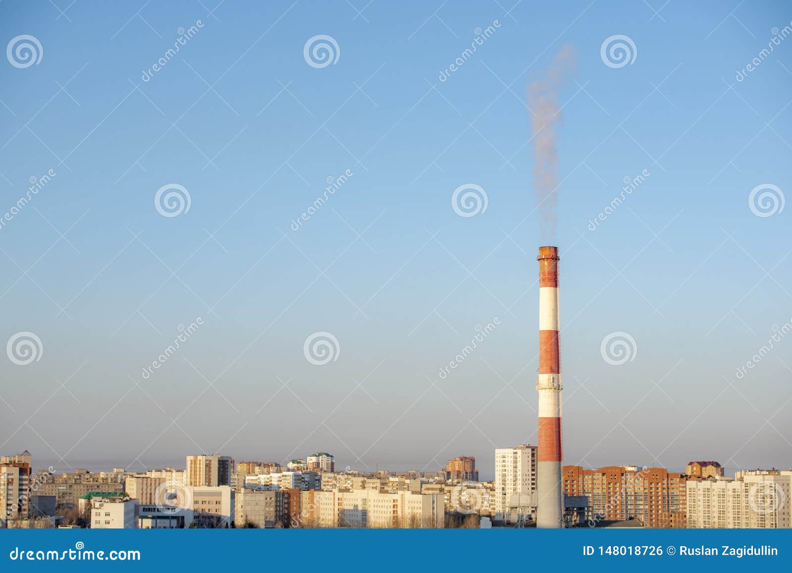 Big Chimney from Which Comes the Smoke Stock Photo - Image of ...