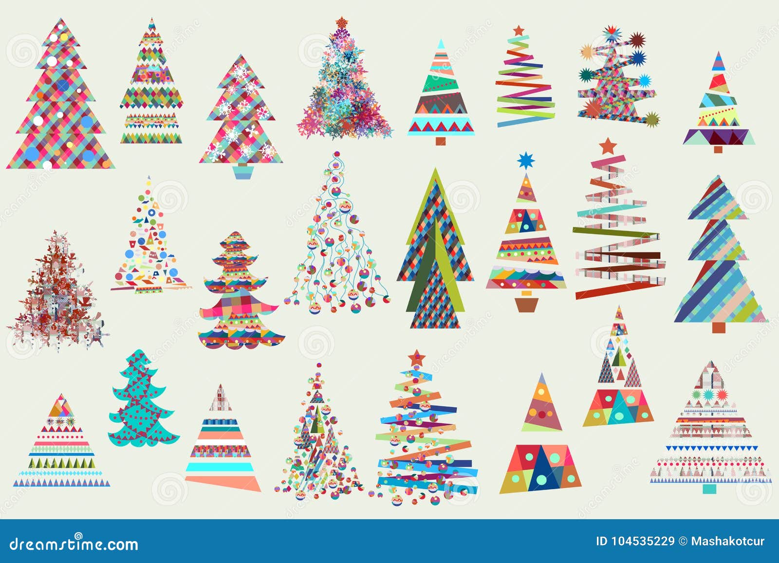 Big Christmas Collection of Vector Xmas Trees Stock Vector ...