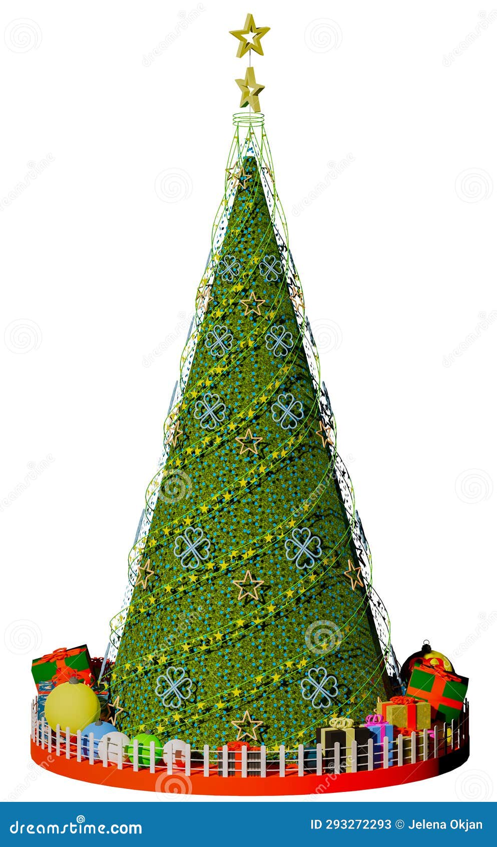 Big Christmas tree stock image. Image of green, year - 293272293