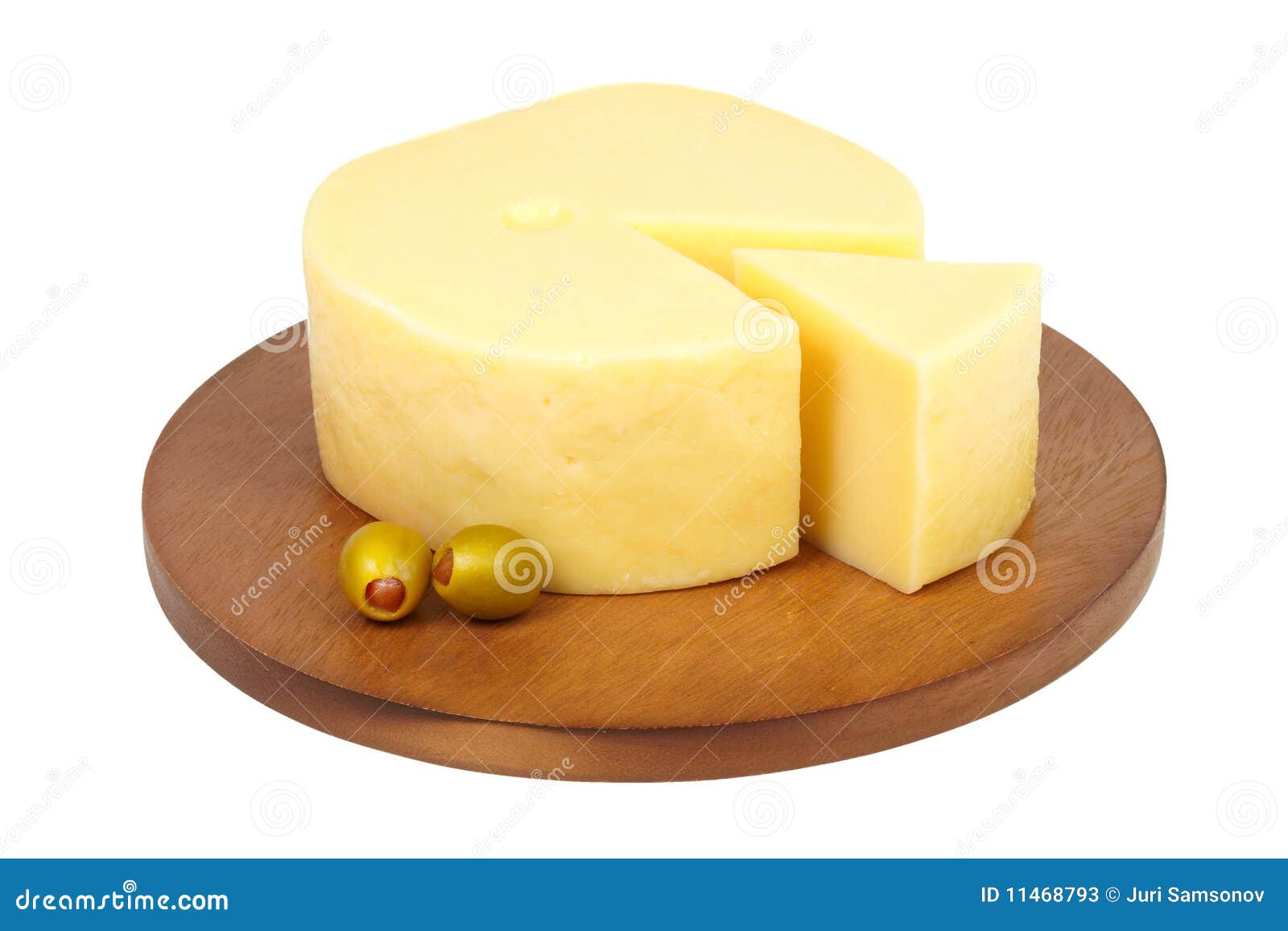 Big Chunk of Cheese with Green Olives. Stock Image - Image of gourmet ...