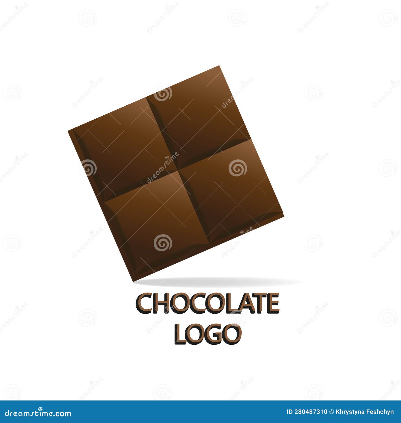 Big Chunk Logo. Seamless Vector Chocolate Chunk Concept. Square Sweets ...