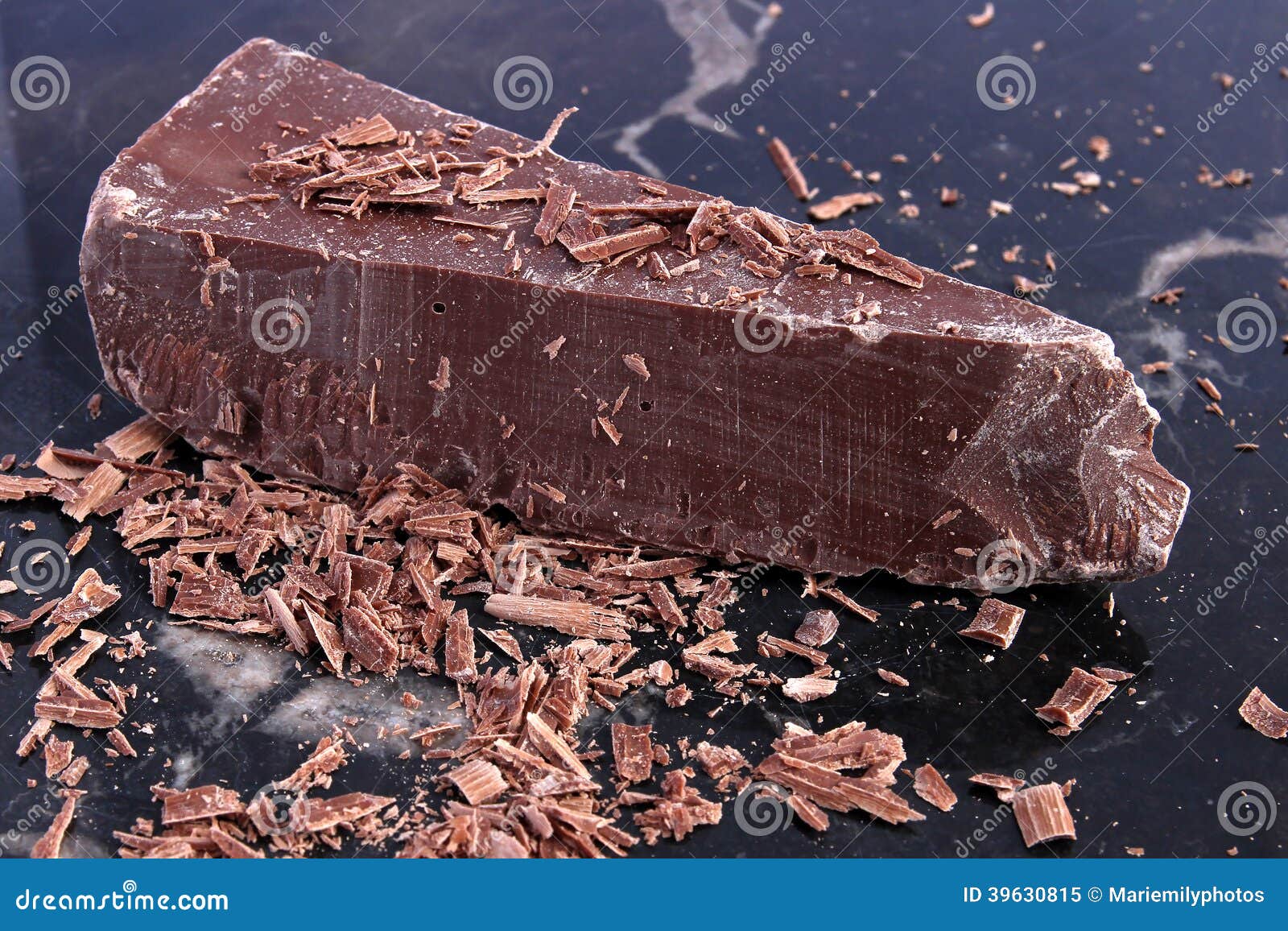 Big Chunk of Milk Chocolate and Shavings Stock Image - Image of ...