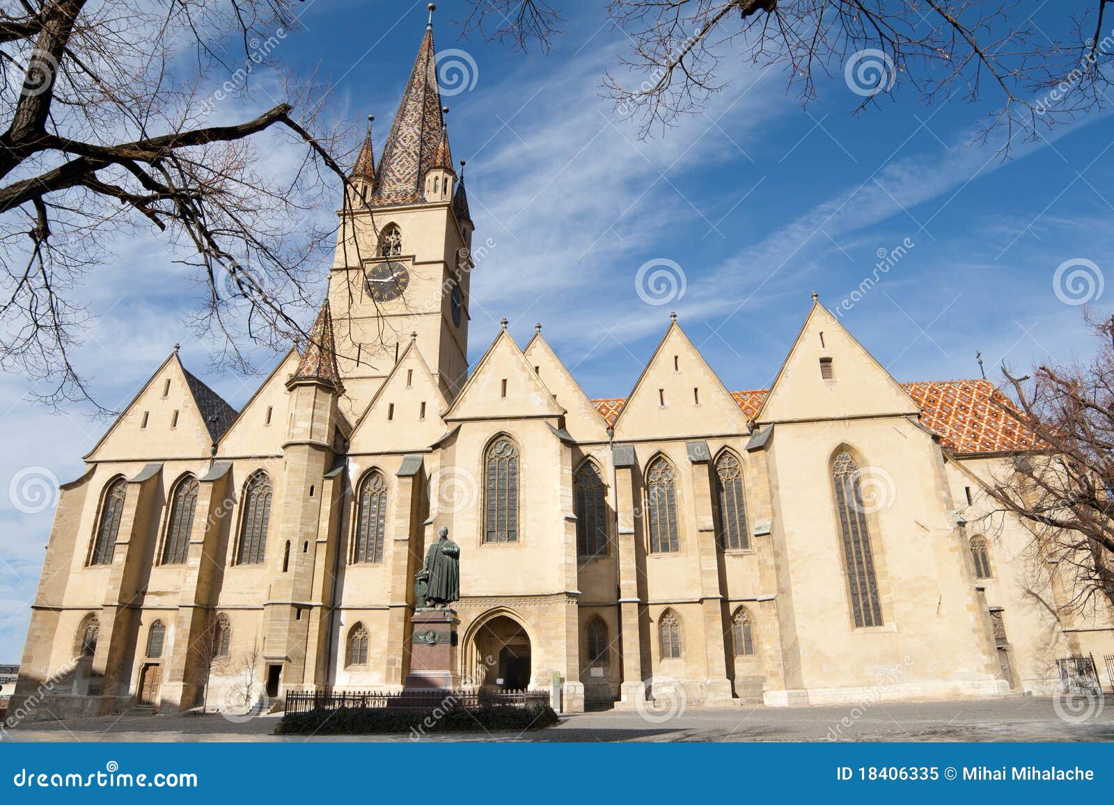 A Big Church in Sibiu, Romania Stock Image - Image of bright, blue ...