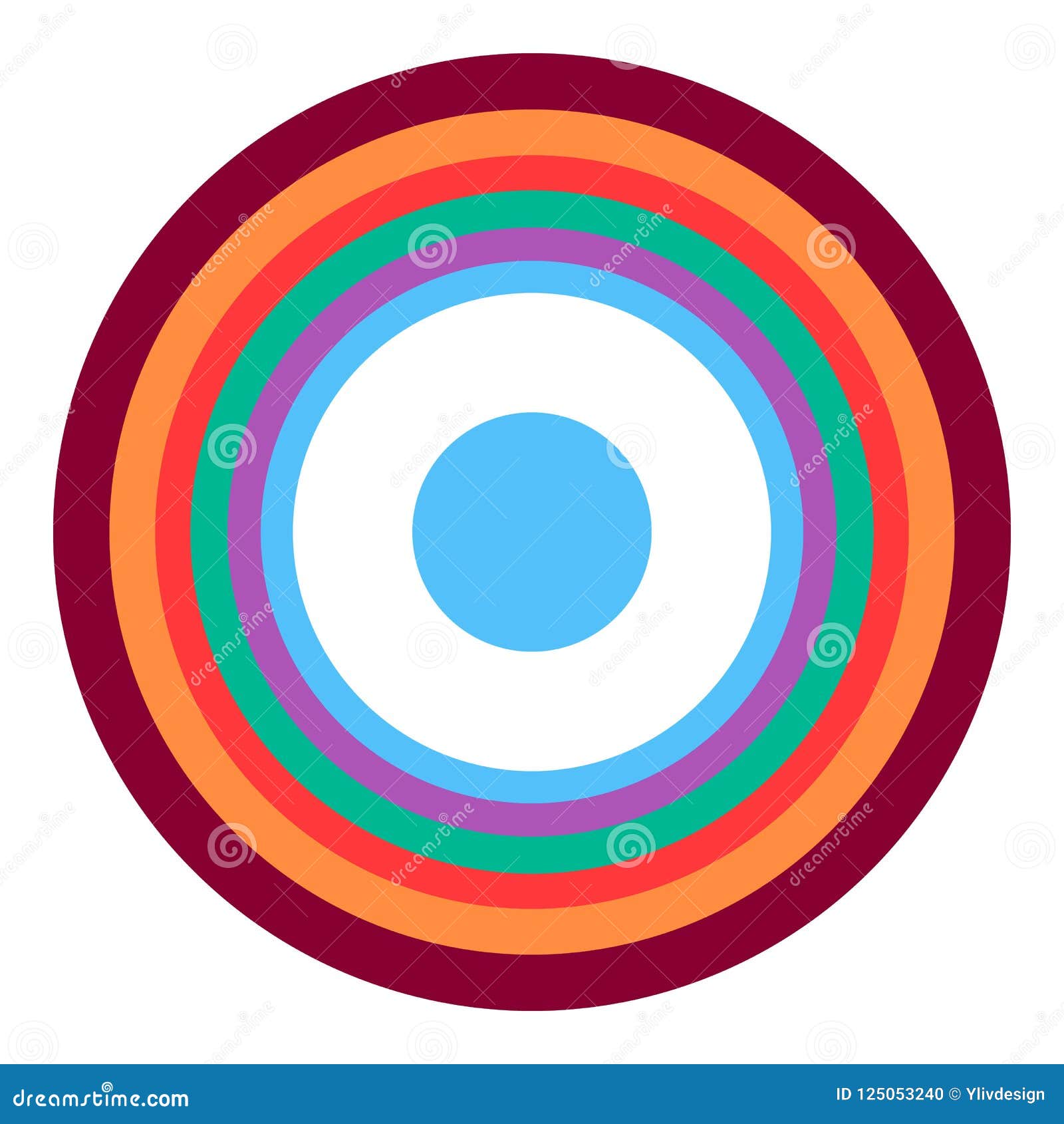 Big Circle Icon, Flat Style Stock Illustration - Illustration of purple ...