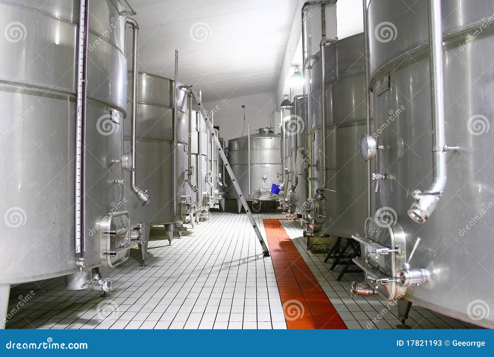 Big Cistern for Wine Storage Stock Image - Image of metallic, control ...