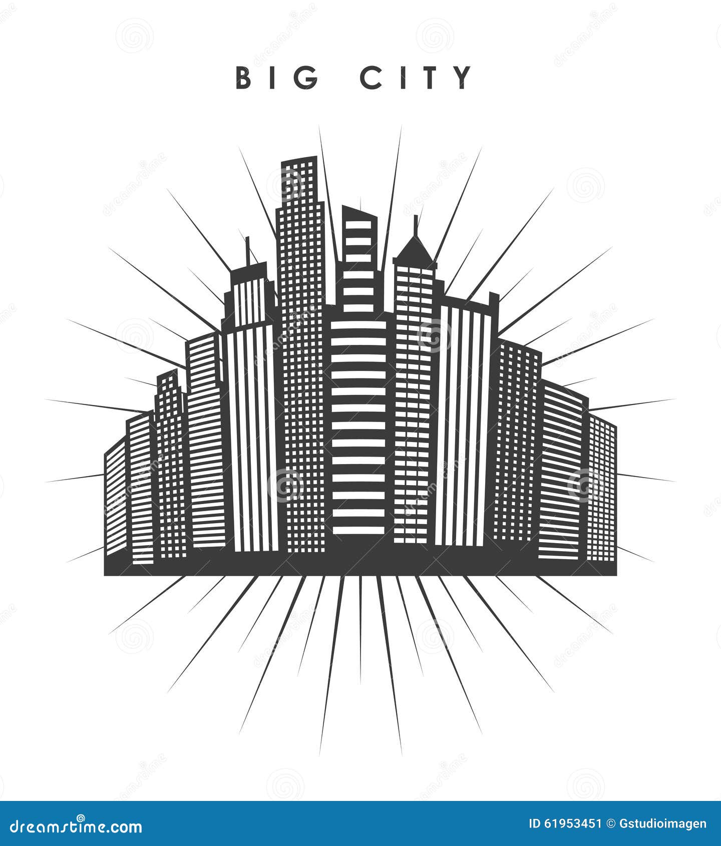Big city design stock illustration. Illustration of high - 61953451
