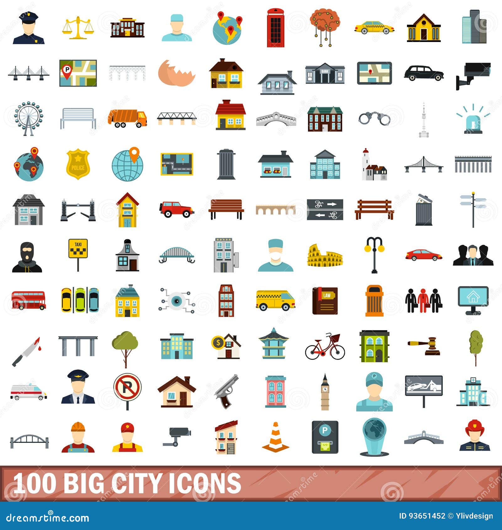 City Icons, Buildings, Park Detailes Part Of Colle Cartoon Vector ...