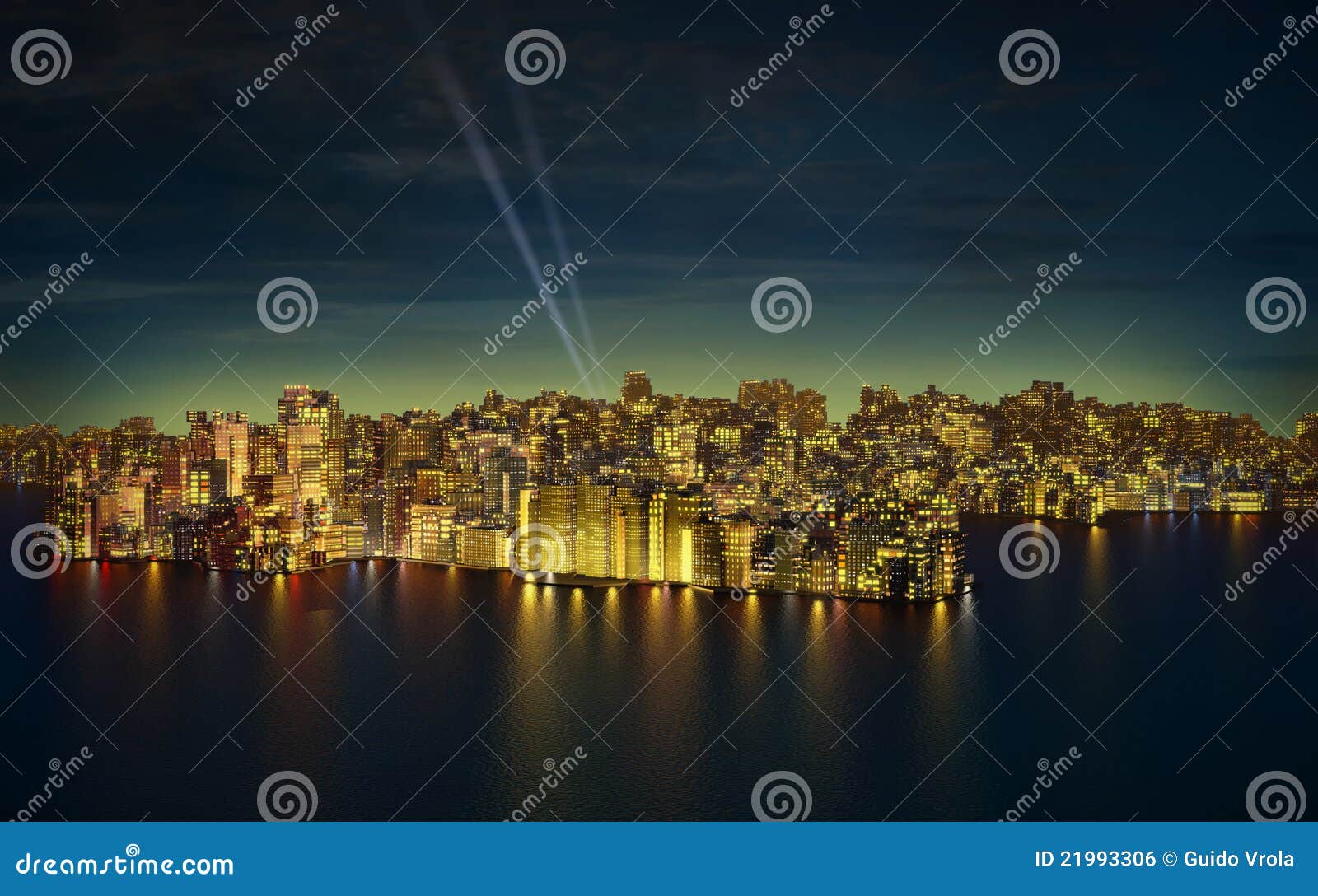 Big city by night stock illustration. Illustration of modern - 21993306