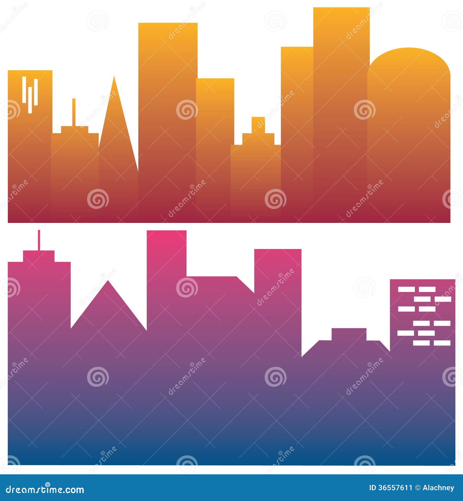 Big City Skyline stock vector. Illustration of element - 36557611