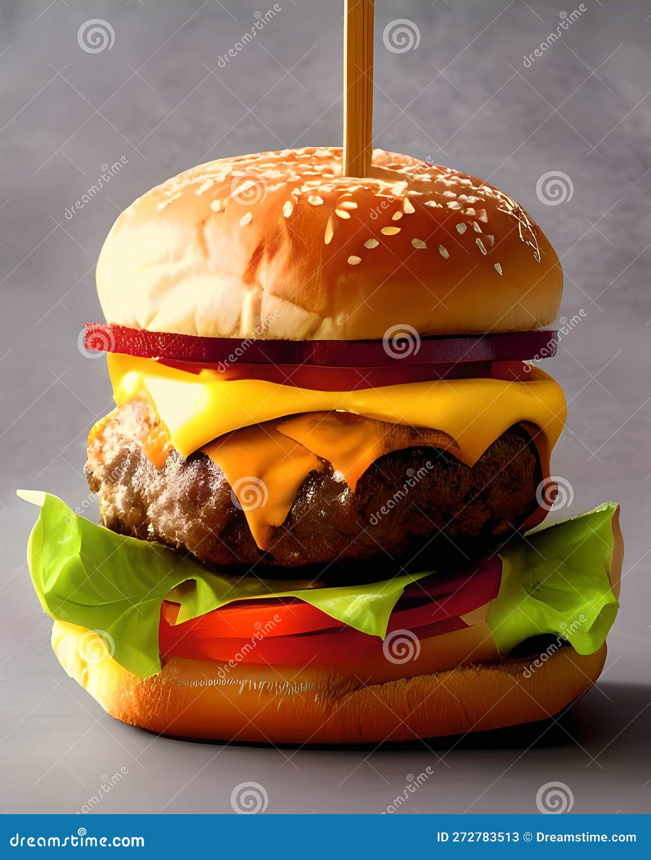 Big classic beef burger stock illustration. Illustration of roasted ...