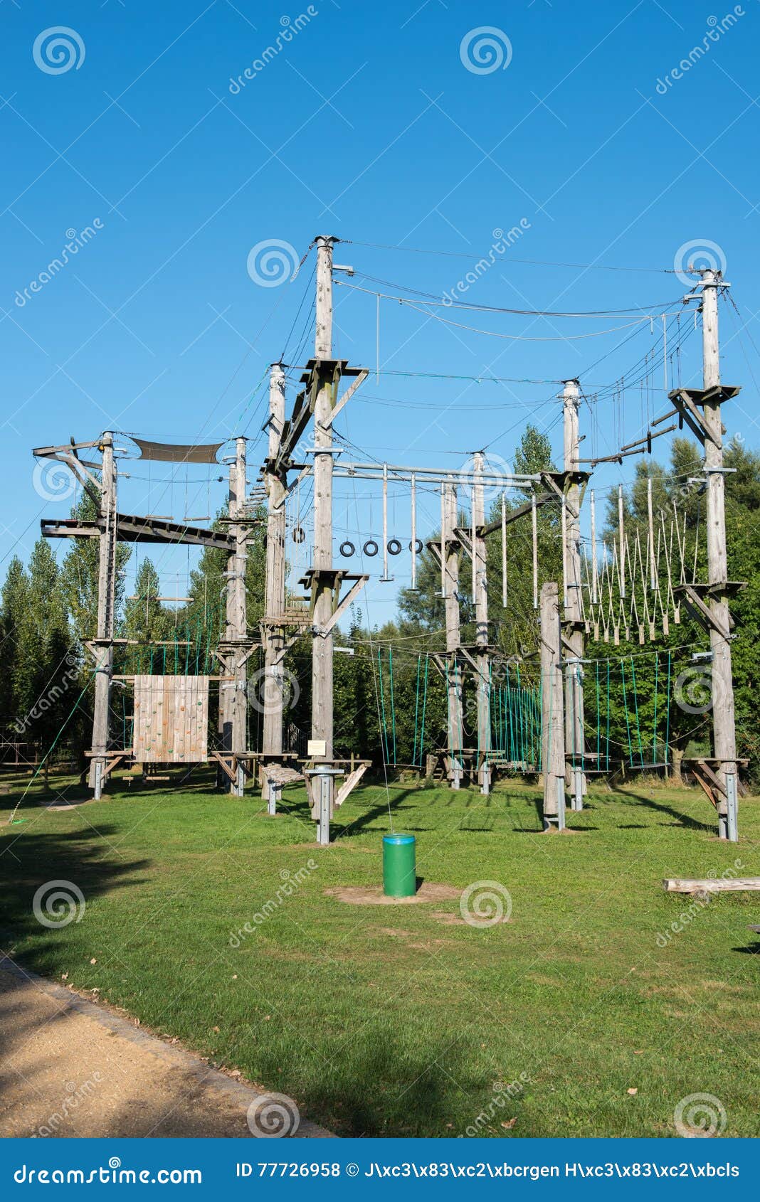 Big Climbing Playground with Poles and Ropes Stock Photo - Image of ...