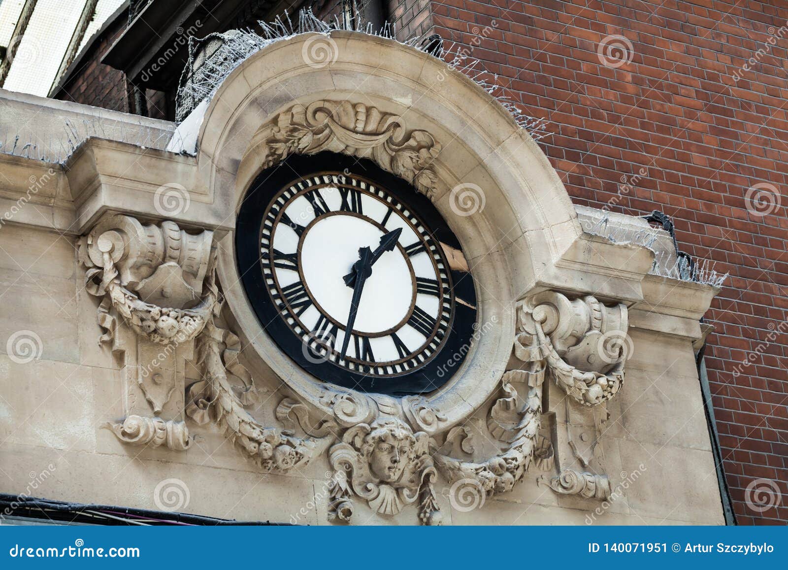 Big Clock on the Building. Time Concept with Clock. Stock Image - Image ...