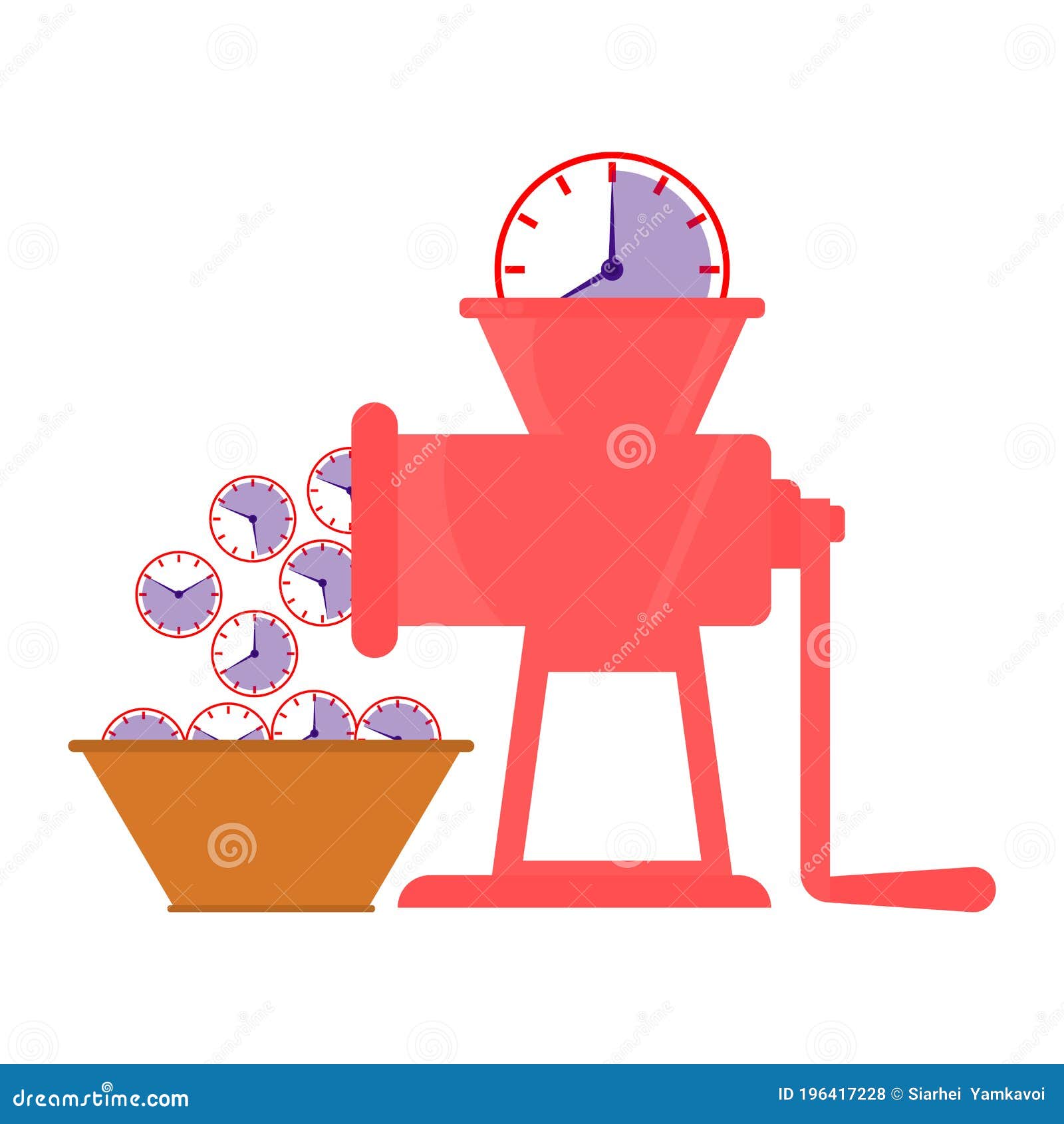 Daily Grind Clocks Flying Wasting Time Routine Ritual 3d Illustration ...