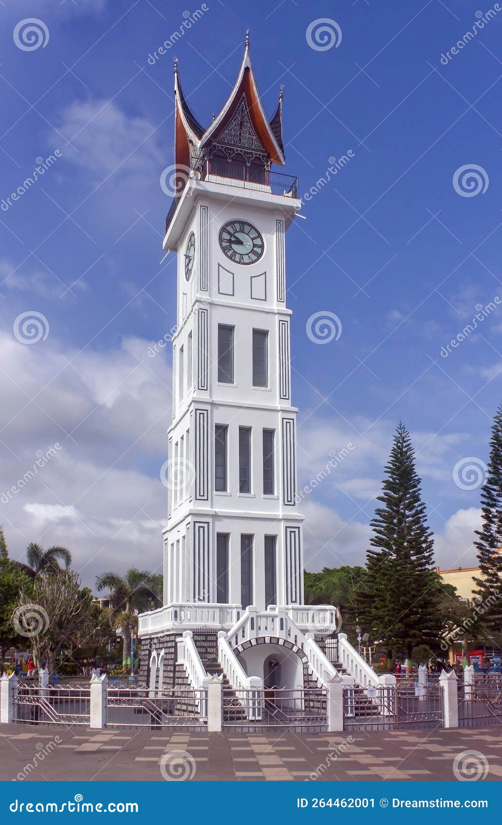 Big clock monument stock image. Image of steeple, monument - 264462001
