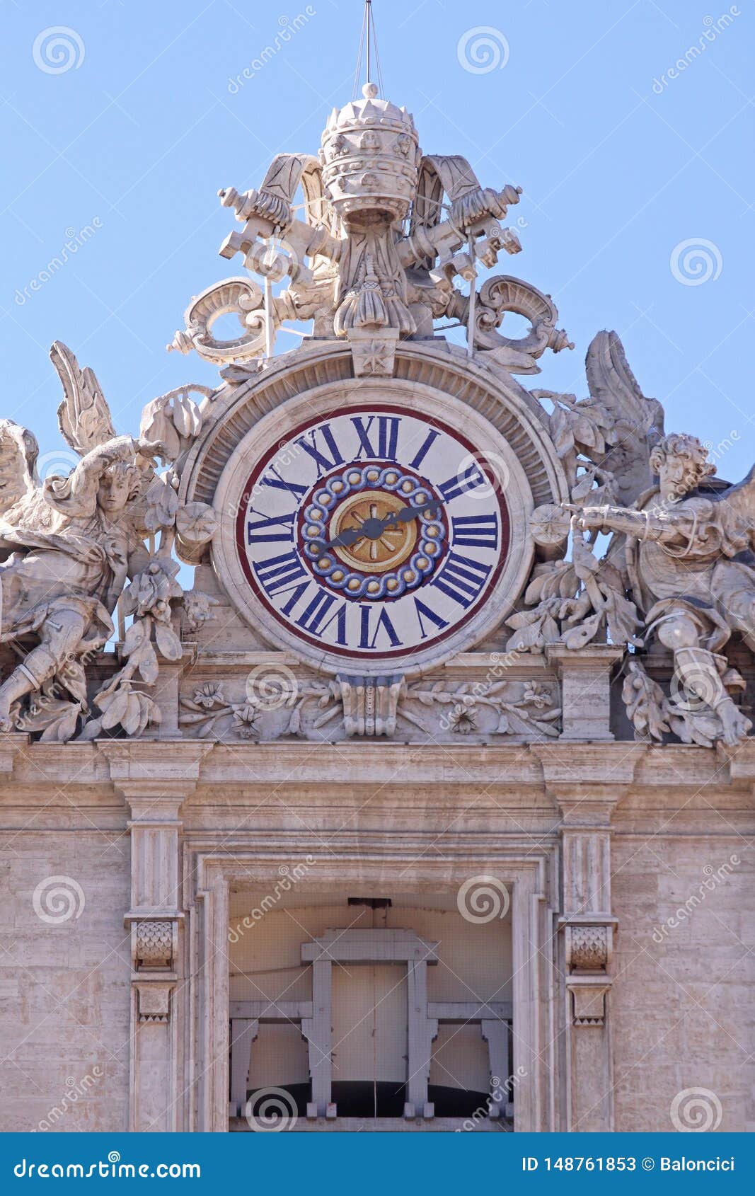 Vatican Clock stock image. Image of roman, religion - 148761853