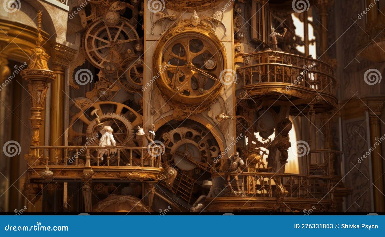 Big Clock Tower Watch Construction Work Generative AI Stock ...