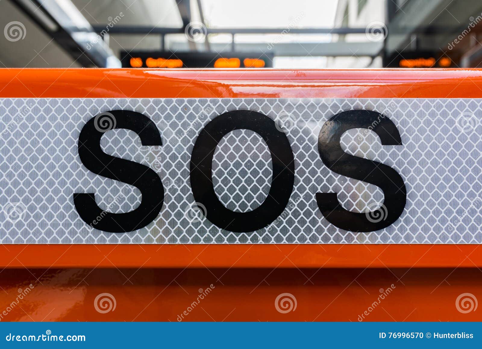 Big Close SOS Box Orange Emergency Train Station Stock Photo - Image of ...