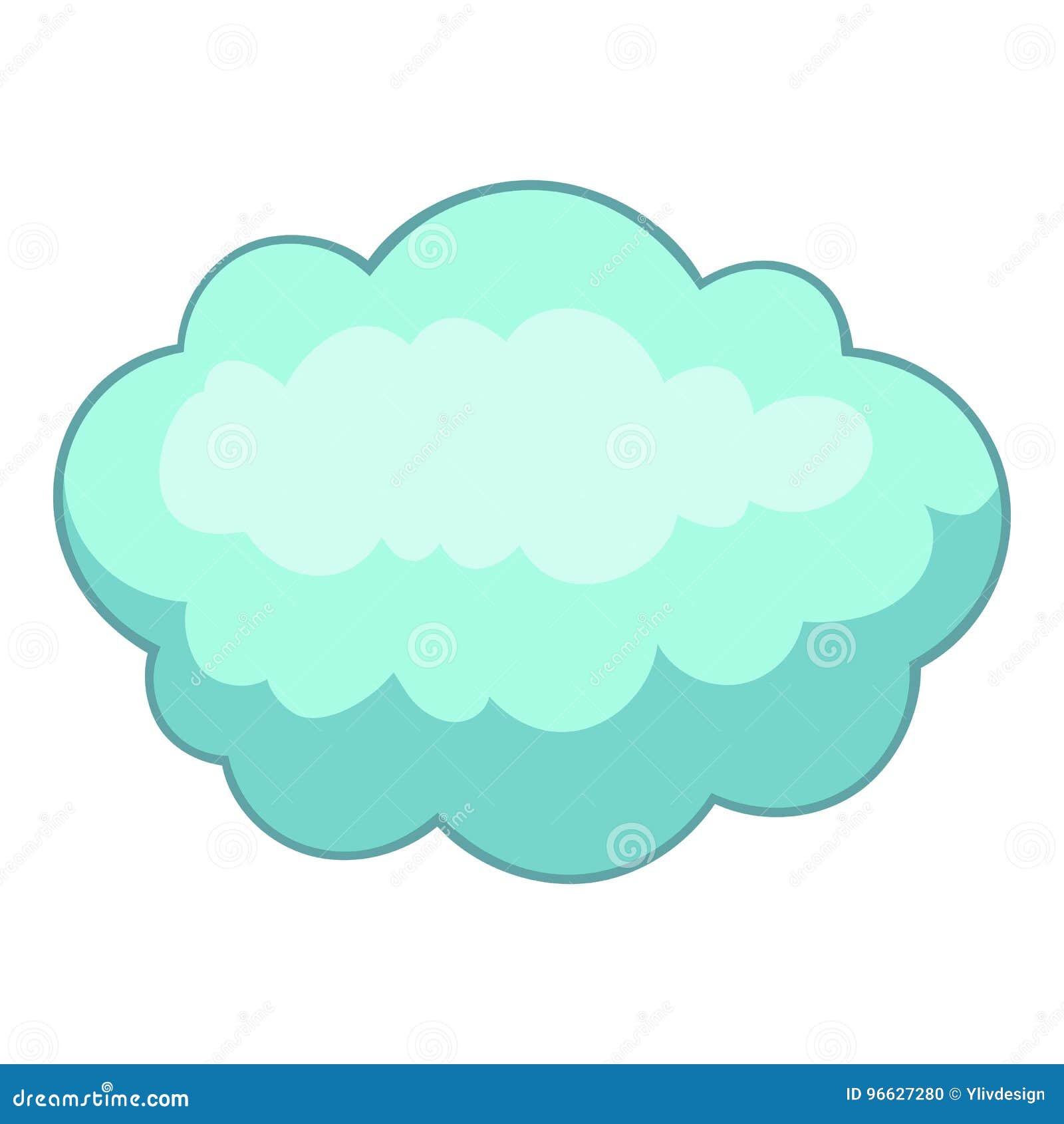 Big Cloud Icon, Cartoon Style Stock Vector - Illustration of abstract ...