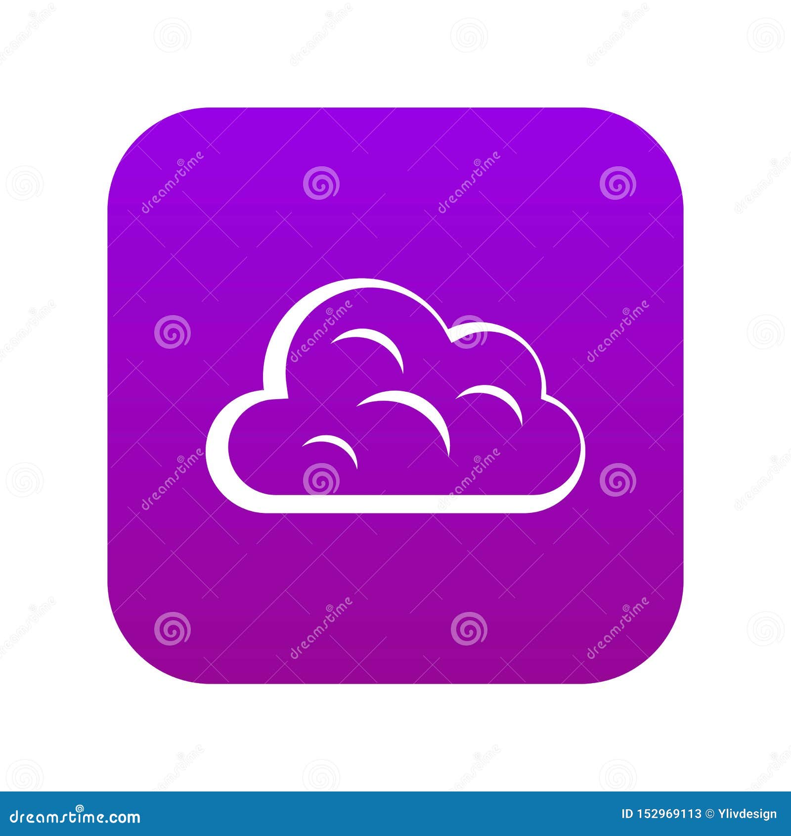 Big Cloud Icon Digital Purple Stock Vector - Illustration of object ...