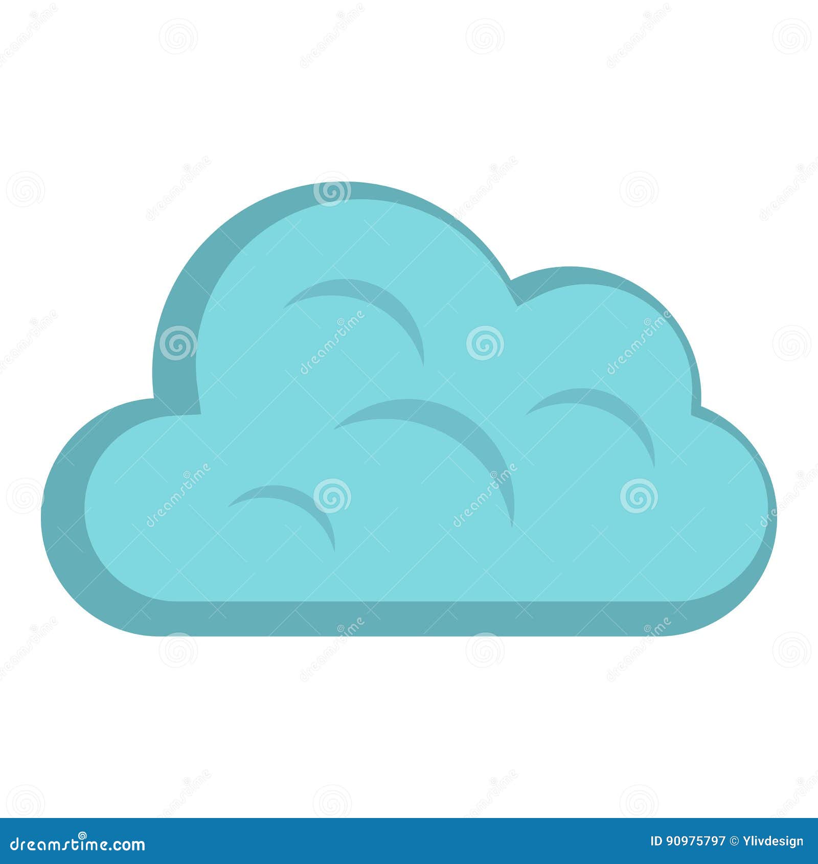 Big cloud icon isolated stock vector. Illustration of curly - 90975797