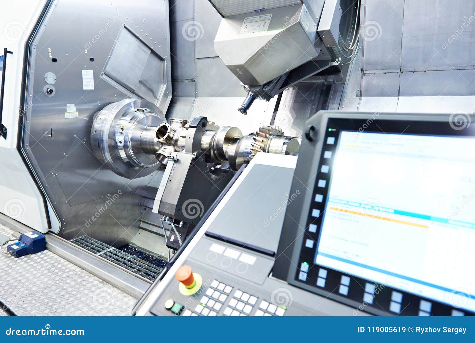 CNC Lathe and Milling Machine Stock Image - Image of engineering ...