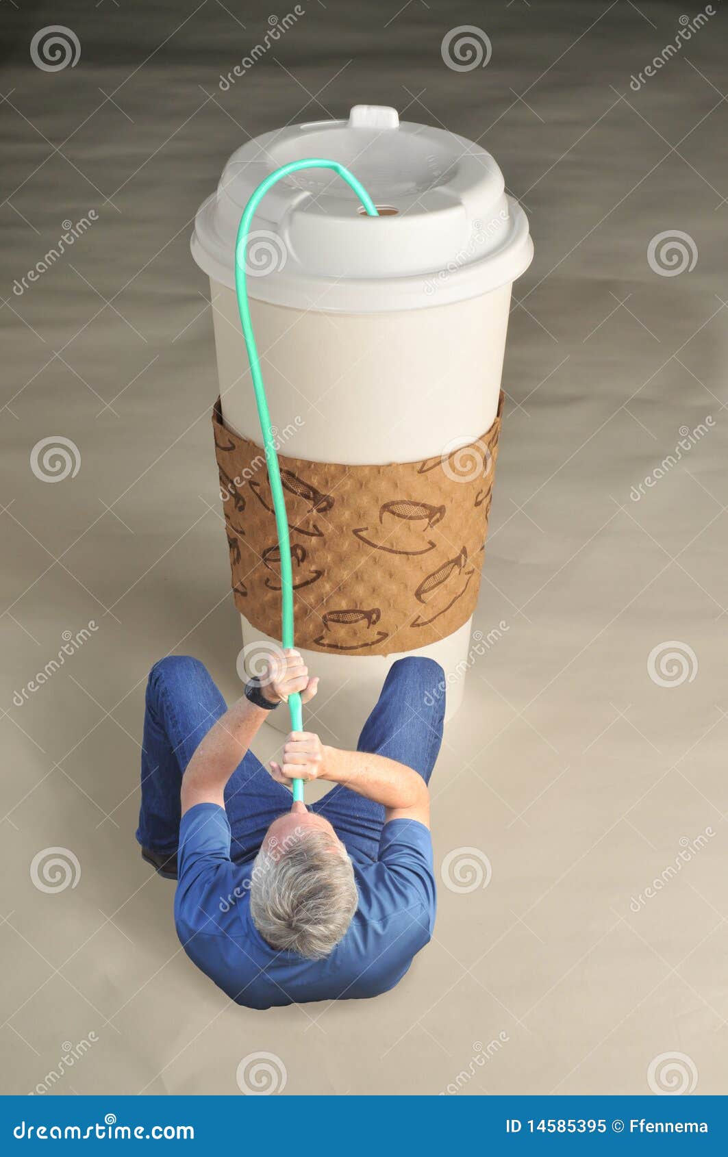 A Big Cup Of Coffee Drinking