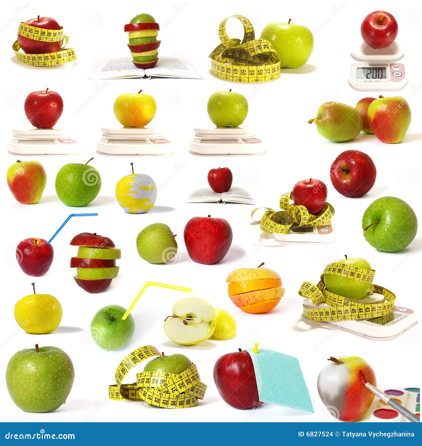 Big Collection of Apples Isolated Stock Photo - Image of message ...