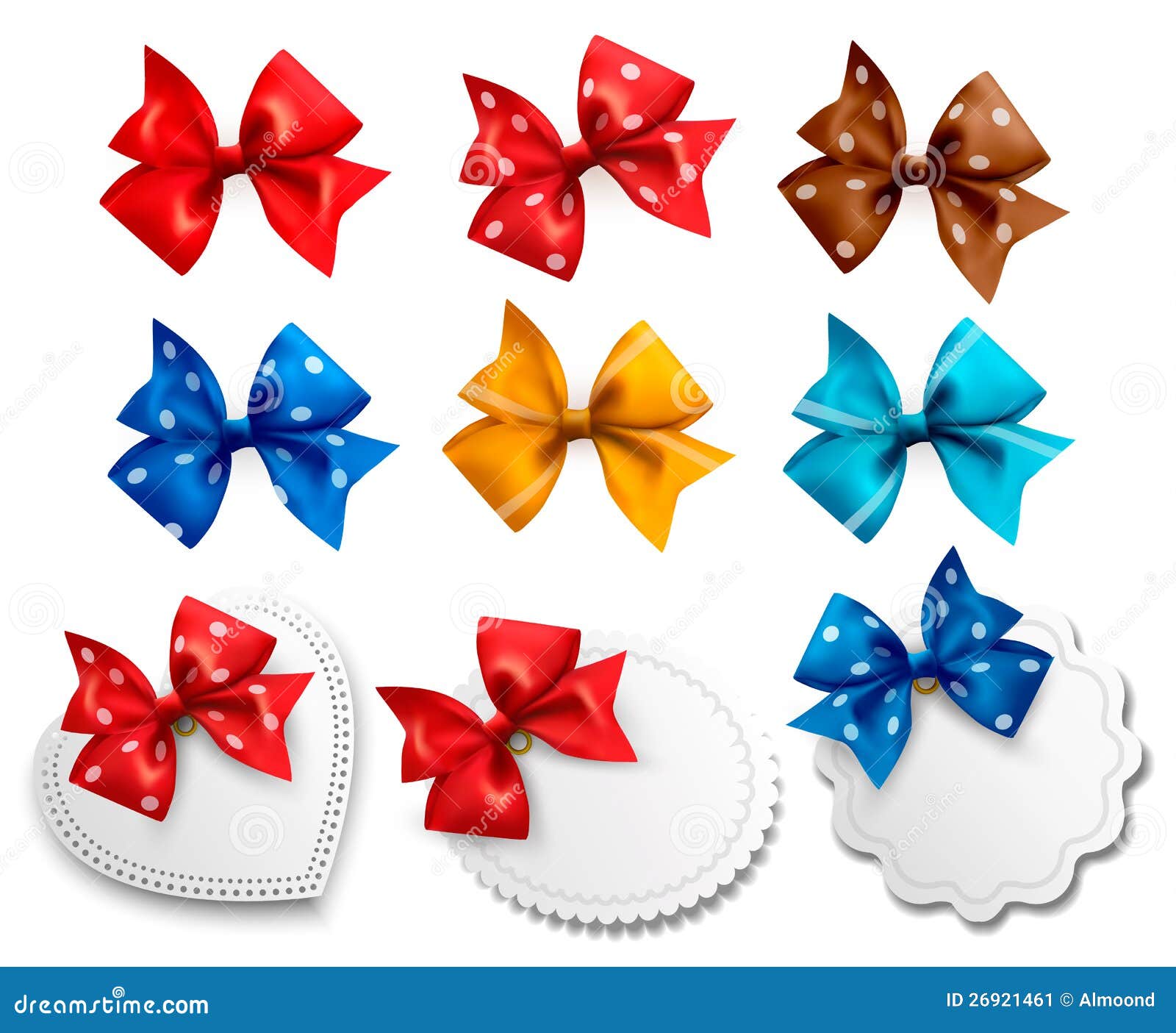 Big Collection of Colorful Gift Bows and Labels Stock Illustration ...