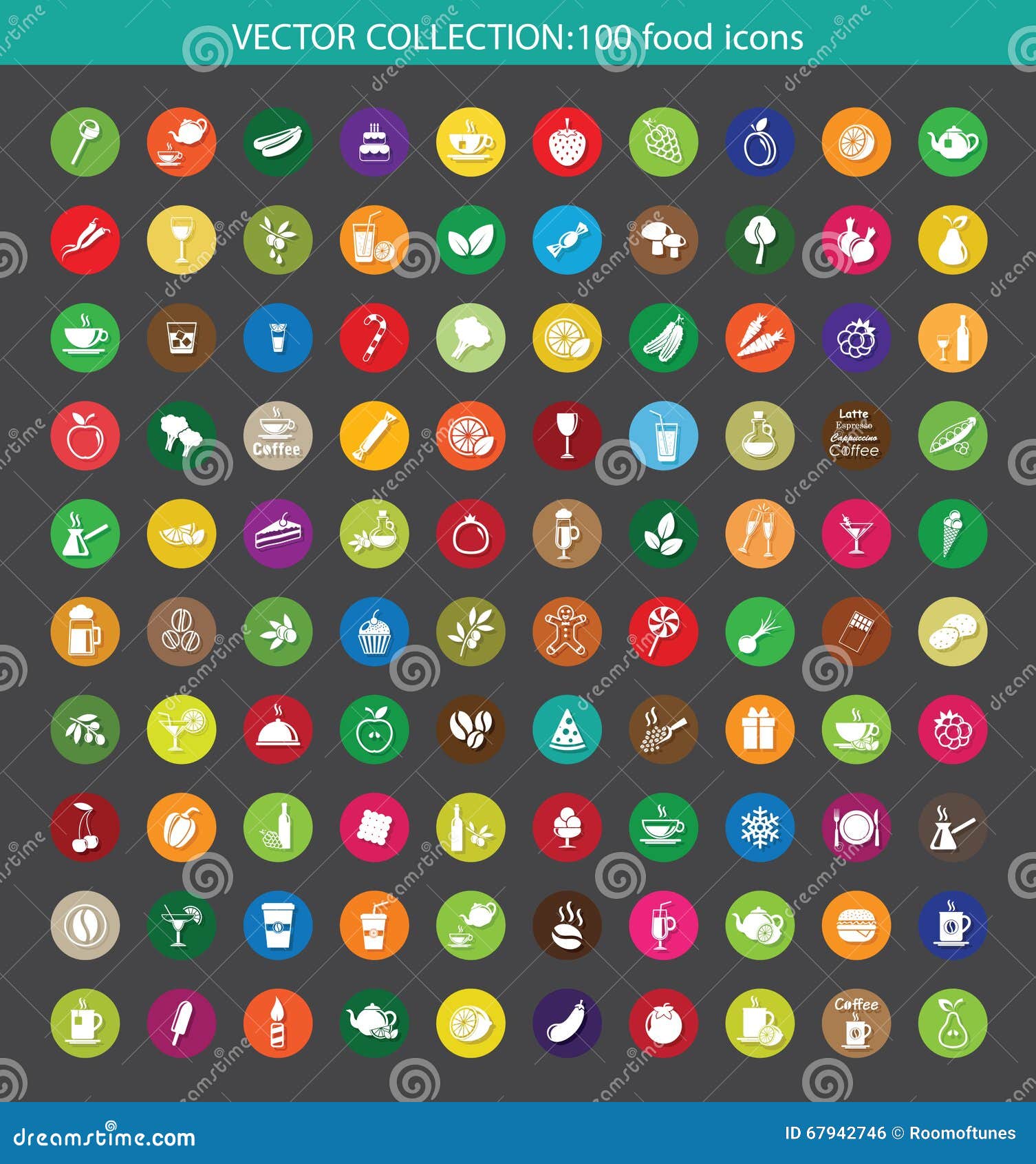 Big Collection of Colorful Vector Food Icons Stock Vector ...
