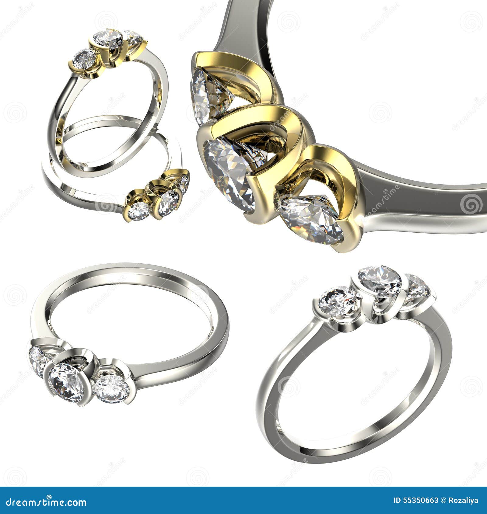 Big Collection with Diamond Rings.. Jewelry Background Stock Image ...