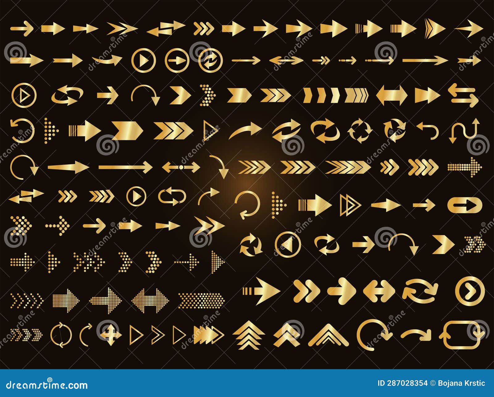 Big Collection of Different Arrows Icons Vector Illustration Stock ...