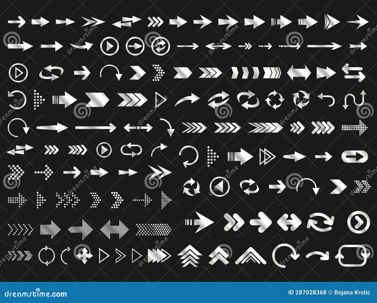 Big Collection of Different Arrows Icons Vector Illustration Stock ...